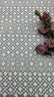 China 100% Poly Off White Geo Chemical Embroidered Lace Fabric For Women Clothing for sale