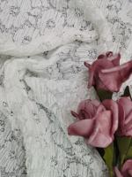 China 49 Inch White Color High Quality Spandex Floral Lace Fabric For Lady Clothing Women Dress for sale
