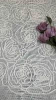 China 100% Cotton Ivory Embroidered Lace Fabric 124CM Width for sale