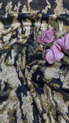 China 124cm Multi Color Sequins Embroidery Fabric With Ground Mesh For Evening Dress for sale