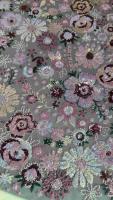 China Semi Sheer Flower Sequin Embroidered Fabric For Women Fashion Dress for sale