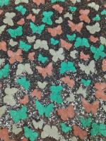 China Piece Dye Flower Sequin Embroidered Fabric For High-End Fashion Designers for sale