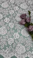 China 100% Poly Off White Cashew High Quality Chemical Embroidered Lace Fabric For Women Clothing for sale