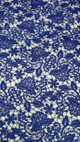 China 100% Poly Royal Blue  High Quality Floral Chemical Embroidered Lace Fabric For Women Clothing Fashion Dress for sale