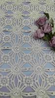 China Hot Sale 100% Cotton Off White Beaded Embroidery Full Width Fabric For Party Dress For Fashion for sale
