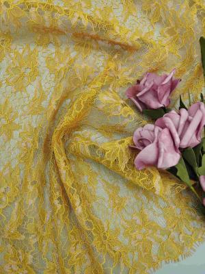 China Floral Pattern Golden Metallic Lace Fabric for sale