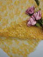 China Floral Pattern Golden Metallic Lace Fabric for sale