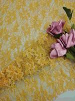 China Floral Pattern Golden Metallic Lace Fabric for sale