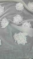 China 3D Laser Out Rose Fancy Fabric By The Yard Colored Embroidery Fabric Lady Dress For Garment Brands for sale