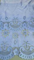 China Laser Cut Embroidery Fabric Light Blue for sale