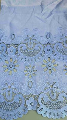 China Laser Cut Embroidery Fabric Light Blue for sale