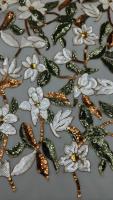 China Delicate Floral Mesh Sequin Embroidered Fabric  For Home  Decoration Lady garment for sale