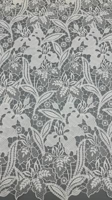 China 3D Embroidered Chemical Lace White Water Solube Lace Fabric For Lady Garment for sale