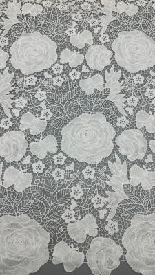 China Delicate White Embroidered Lace Fabric for Stunning Garments and Home Decor for sale