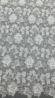 China 125cm Premium Eco Friendly White Modern Embroidered Lace Fabric Chemical Lace for sale