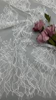 China Lightweight 100% Nylon French Chantilly Thread Lace With Floral Design For Women's Dress for sale