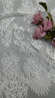 China Spring And Summer Season 100% Nylon French Chantilly Thread Lace With Floral Design Soft Hand-Feel White Color For Fashion Dress for sale