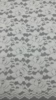 China 55 Inch Width Nylon Spandex White Color Stretch Floral Design Elastic Lace Fabric With Scallop For Fashion Women Dressing for sale