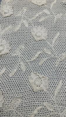 China 100% Cotton Eco-Friendly Crochet Embroidered Lace Fabric With Floral Pattern for sale