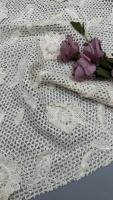 China 100% Cotton Eco-Friendly Crochet Embroidered Lace Fabric With Floral Pattern for sale