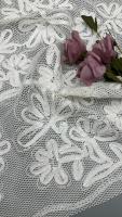 China Cotton Mesh Embroidery With Floral Pattern Sustainable Fabric Full-Width Fabric For Spring And Summer for sale