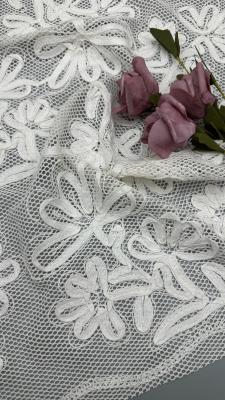 China Cotton Mesh Embroidery With Floral Pattern Sustainable Fabric Full-Width Fabric For Spring And Summer for sale