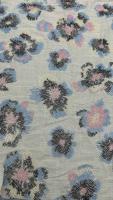 China Full Width Embroidery Fabric With Colorful Beaded Floral Patterns On 100% Rayon Ground Fabric For Fashion Evening Dress for sale