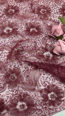 China New Collection Luxary Elegant And Durable Flower Sequin Lace Fabric For Wedding And Birthday Occasions for sale