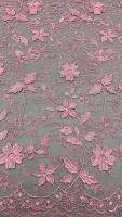 China Leafy Flower Sequin Embroidery Lace Fabric For Wedding Garment for sale