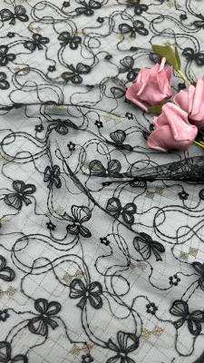 China For Ladies Luxary Flower Sequin Embroidery Fabric Lace Fabric For Wedding And Birthday Occasions for sale