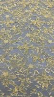 China Yellow Durable and Elegant Embroidery Luxary Flower Embroidery Fabric Lace Fabric Wedding Birthday Occasions for sale
