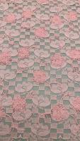 China Leafy Pink Plaid Embroidery Durable And Elegant Luxary Knit Embroidery Fabric Lace Fabric Wedding Birthday Occasions Sequin Plaid Beaded Fabric for sale