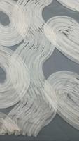 China Luxary White Pleated Fabric Durable and Elegant Luxary Pleated Embroidery Fabric  Wedding Birthday Occasions Hight Quality for sale