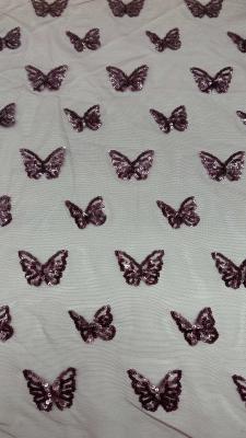 China Luxary Butterfly Sequin Embroiderey Fabric Durable and Elegant Luxary Embroidery Fabric Wedding Birthday Occasions Hight Quality Sequin Embroidery Lace Fabric for sale