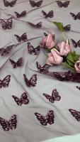 China Luxary Butterfly Sequin Embroiderey Fabric Durable and Elegant Luxary Embroidery Fabric Wedding Birthday Occasions Hight Quality Sequin Embroidery Lace Fabric for sale