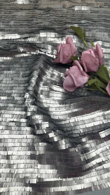 China Leafy Sequin Embroiderey Metal Fabric Durable and Elegant Embroidery Fabric Wedding Party Occasions Hight Quality Embroidery Fabric for sale