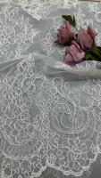 China Luxury French Chantilly Lace  Fabric Durable and Elegant Fabric Wedding Party Occasions White Fabric for sale