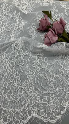 China Luxury French Chantilly Lace  Fabric Durable and Elegant Fabric Wedding Party Occasions White Fabric for sale