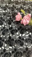 China Leafy Hollow-Up Embroidered Lace Fabric Fabric Customized Color for sale