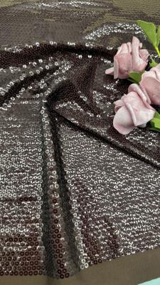 China 100% Polyester Leafy Sequin Embroidery Fabric Shine Luxury for Garment for sale