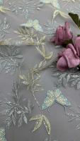 China Embroidery Lace Fabric Butterfly Elegent 100% Cotton Luxury Style for sale