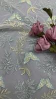 China Embroidery Lace Fabric Butterfly Elegent 100% Cotton Luxury Style for sale
