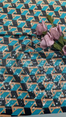 China 100% Cotton Sequin Embroidery Lace Fabric With Pattern For Clothes for sale
