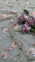China 100% Cotton Embroidery Lace Fabric Floral Elegent Embroidery Fabric For Party  Dress for sale