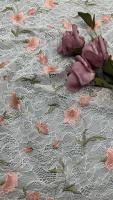 China Floral Elegent Embroidery Lace Fabric Party 100% Cotton High Quality Luxary Style for sale