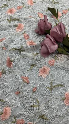 China Floral Elegent Embroidery Lace Fabric Party 100% Cotton High Quality Luxary Style for sale