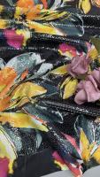 China 3D Floral Sequin Embroidery Fabric For Birthday Party Dress for sale