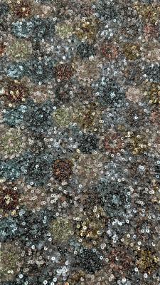 China Colorful 100% Polyester Style Sequin Embroidered Fabric For Fashion Show Dress for sale