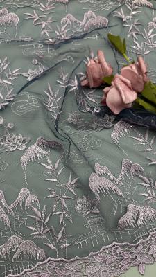 China 100% Cotton Embroiderey Lace Fabric Floral Style Breathe and Elegant Embroidered Fabric for sale