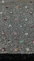 China Leafy Luxary Sequin Embroidered Lace Fabric 3D Floral Elegent Wedding Embroidery Fabric for sale